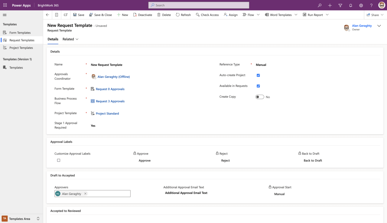 Project Request Management with BrightWork 365 for Microsoft 365