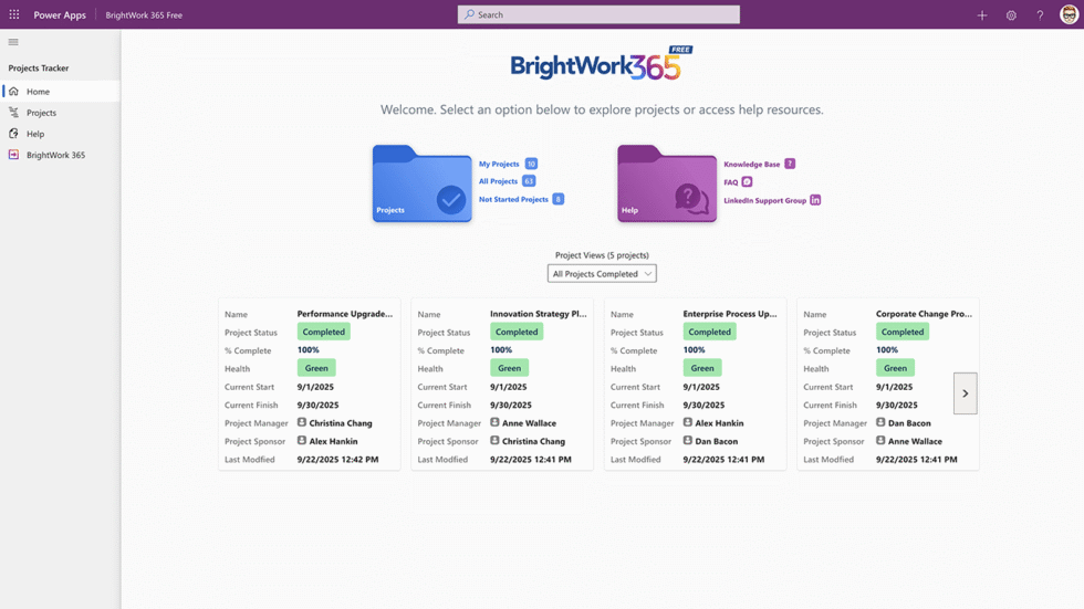 BrightWork 365 Free: Simple Project Tracking for Microsoft 365 Users - BrightWork.com