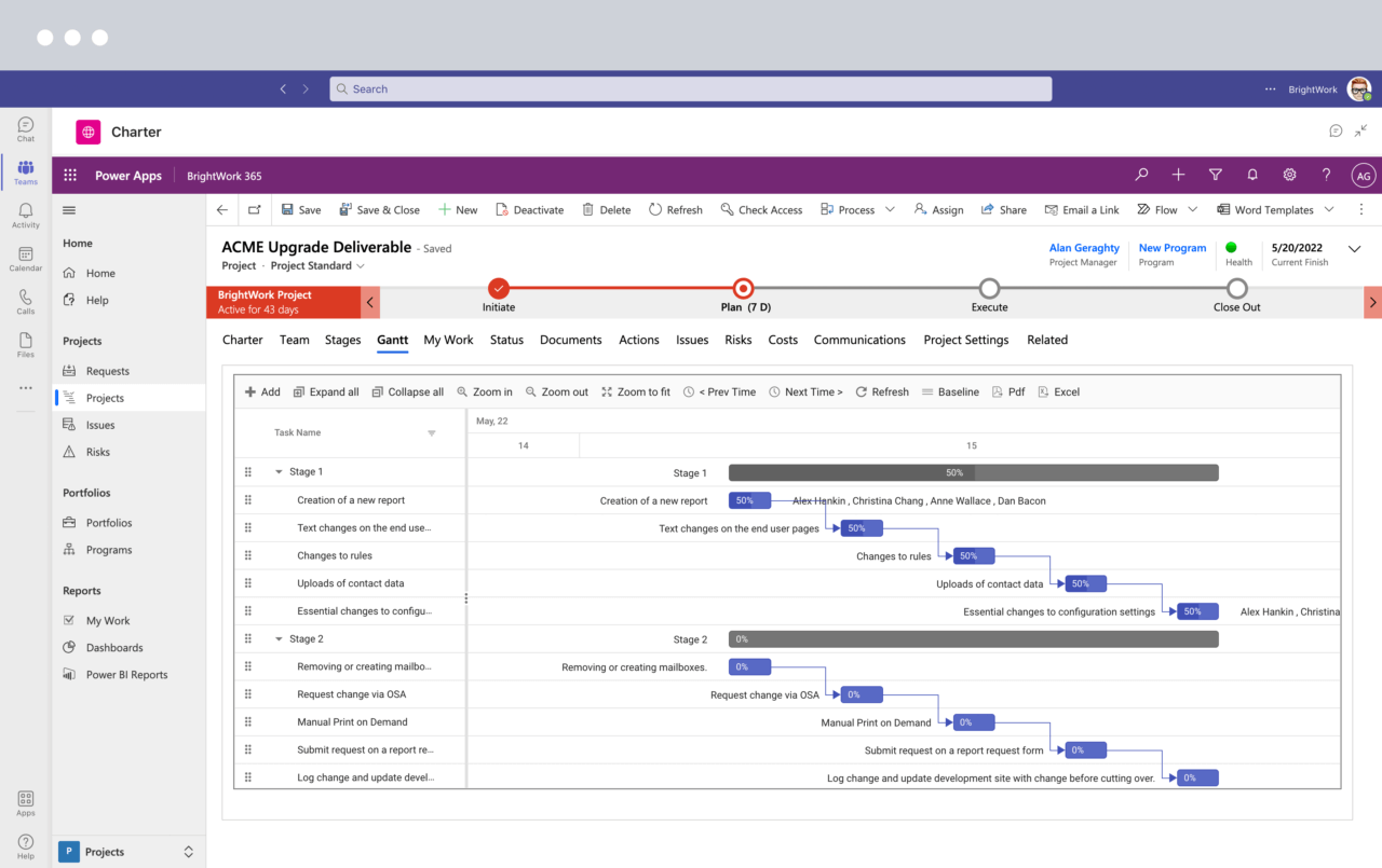 BrightWork 365 and Microsoft 365 Integrations