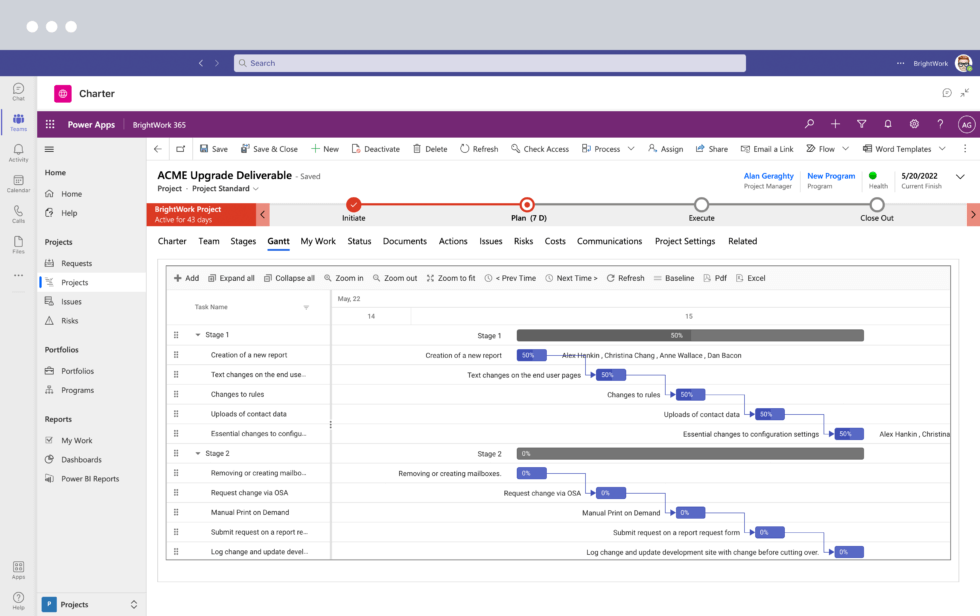 BrightWork 365 and Microsoft 365 Integrations