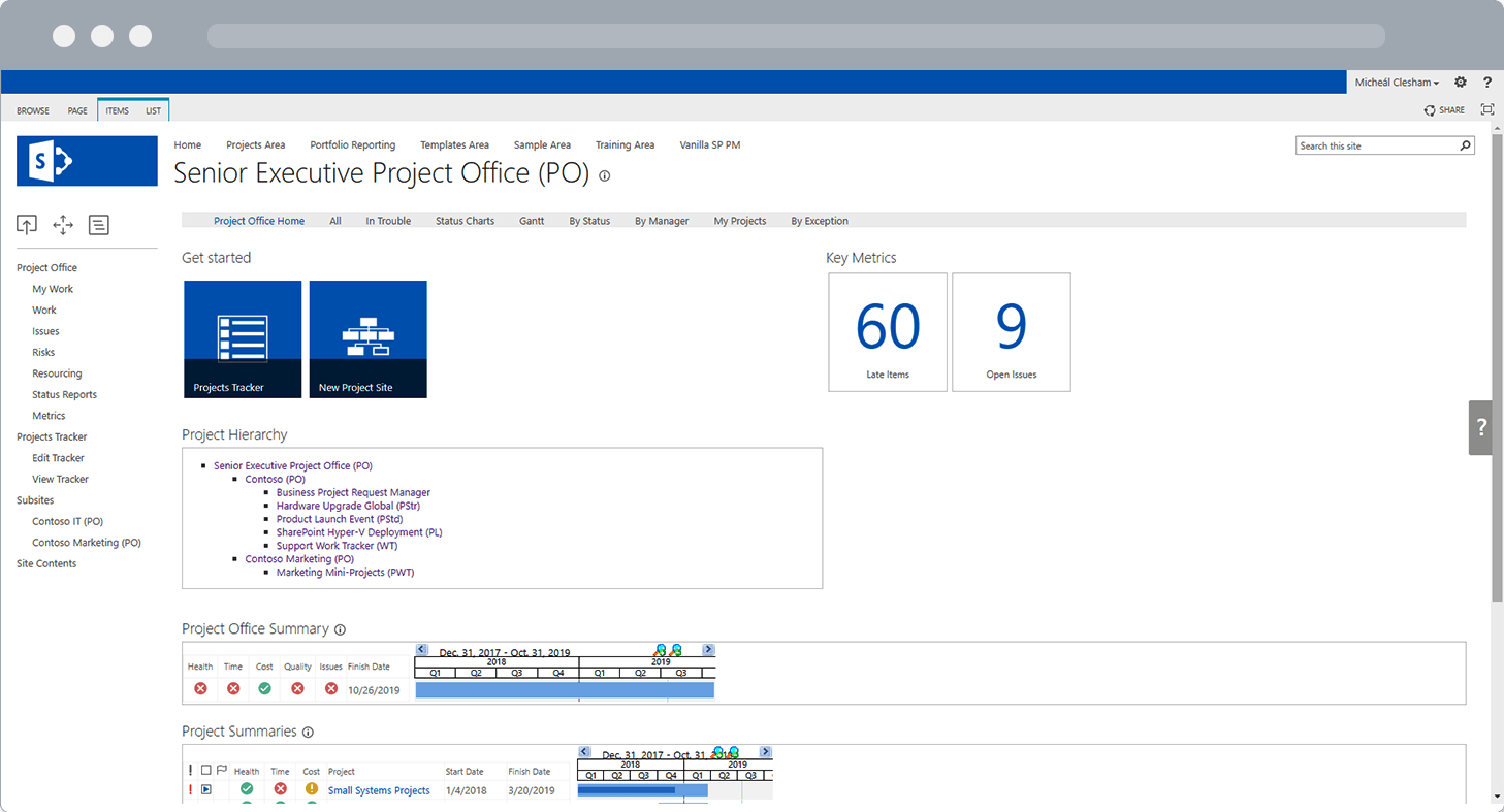 SharePoint Portfolio Management Templates