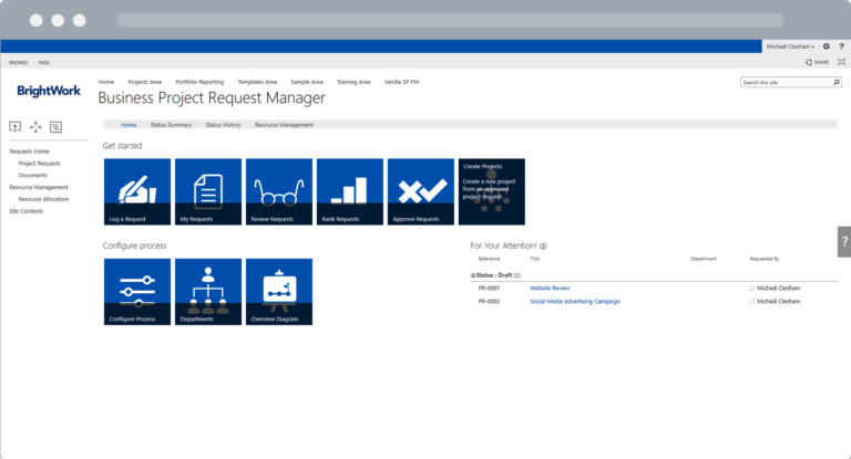 BrightWork Project Request Management for SharePoint