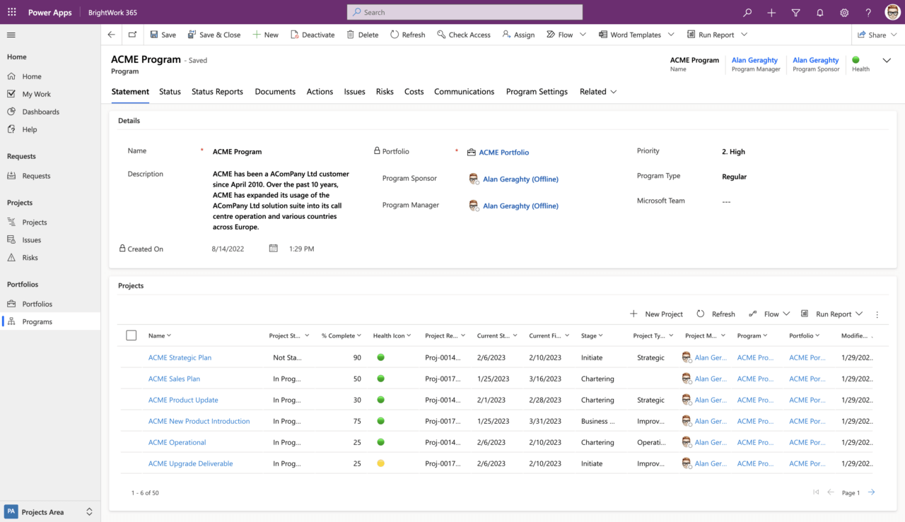 BrightWork 365 - Microsoft Project and Portfolio Management Software