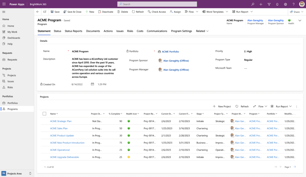 BrightWork 365 - Microsoft Project and Portfolio Management Software