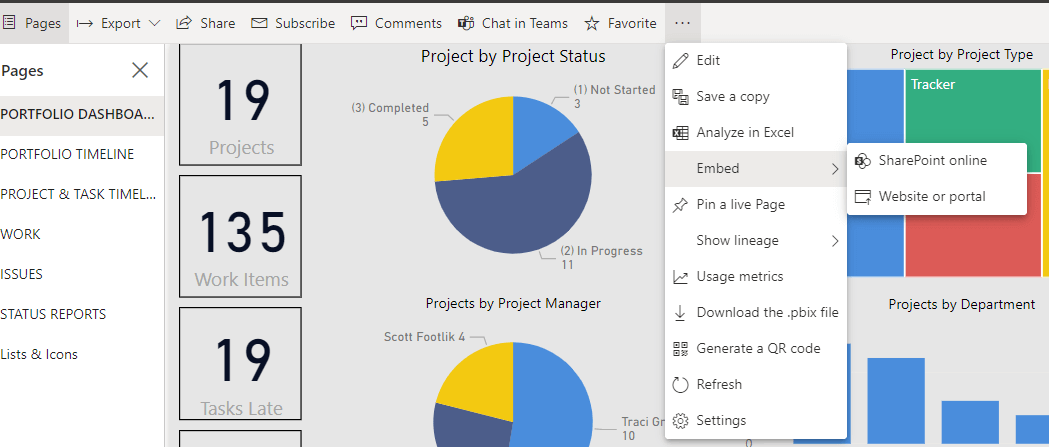 Integrate Power BI Reports Into SharePoint Project Sites