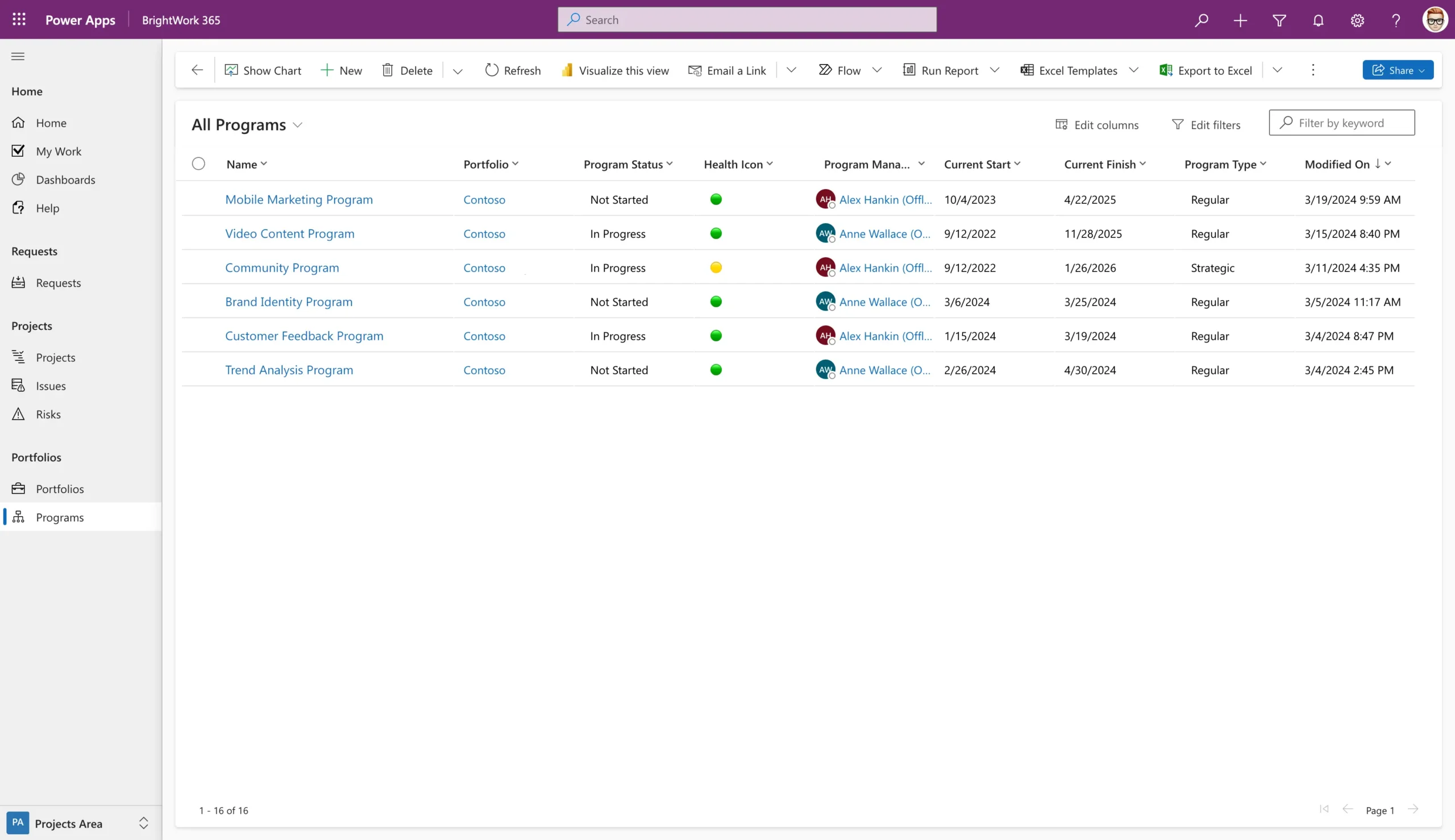 Project Portfolio Dashboard for Microsoft 365 & Power BI • BrightWork 365