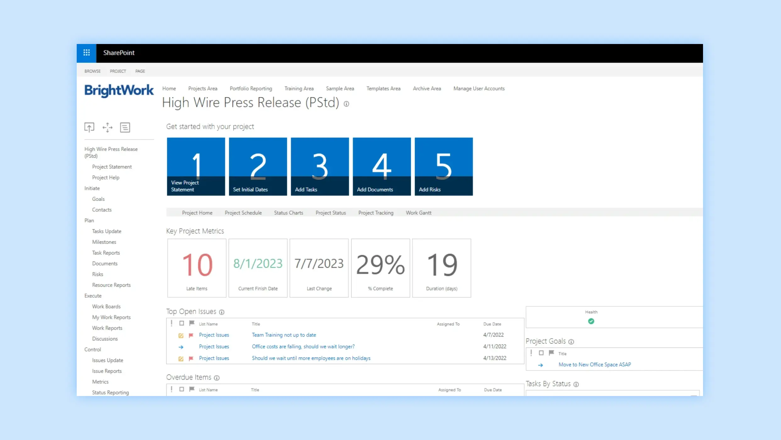 Using BrightWork PPM Software for SharePoint On-Premises