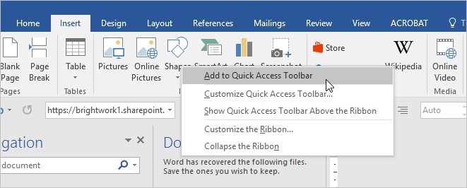 Microsoft Office Tips: Use the Quick Access Toolbar - BrightWork