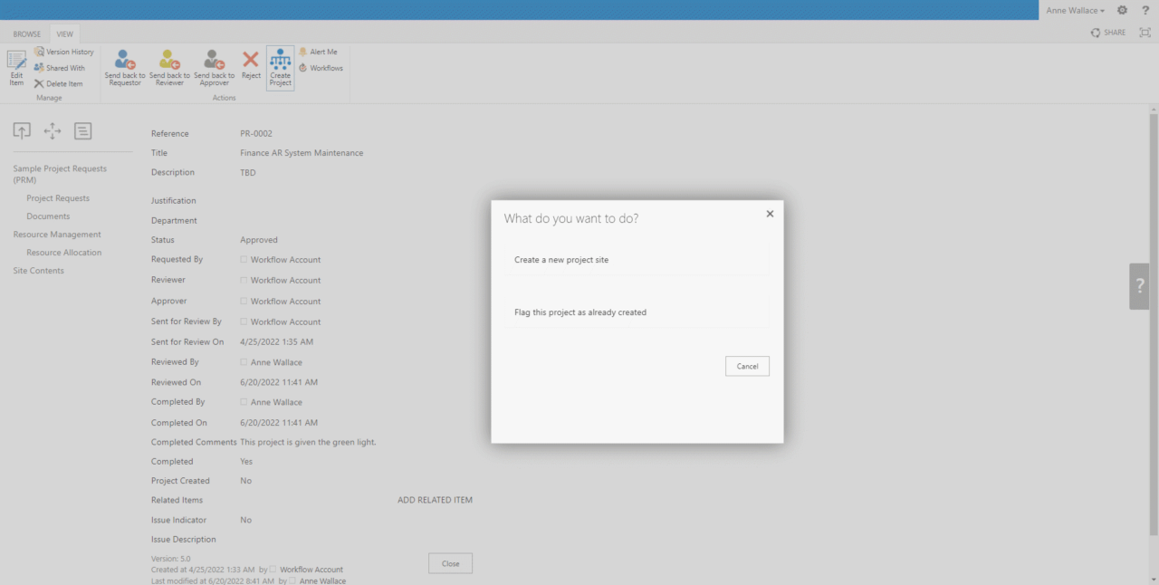 BrightWork Project Request Management for SharePoint