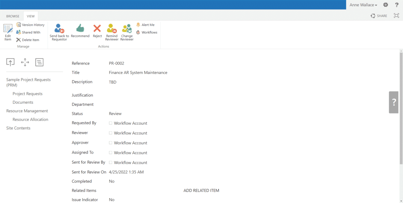 BrightWork Project Request Management for SharePoint