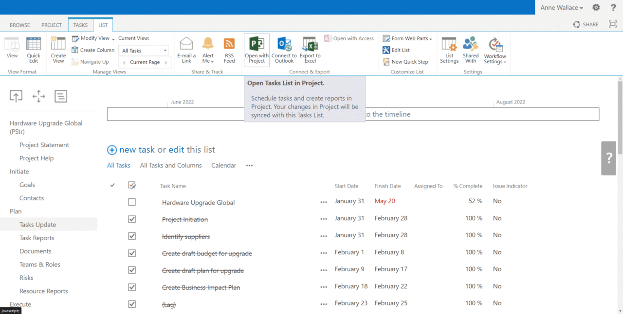 BrightWork Project Scheduling